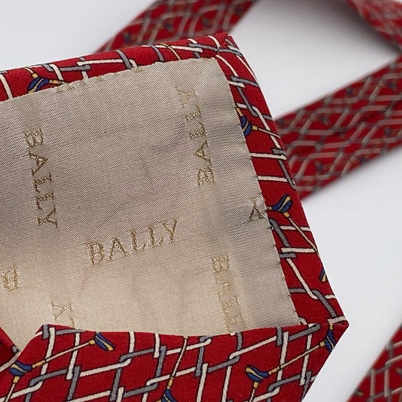 Bally | Accessories | Red Vintage Bally 0 Silk Tie Golf Club Pattern ...
